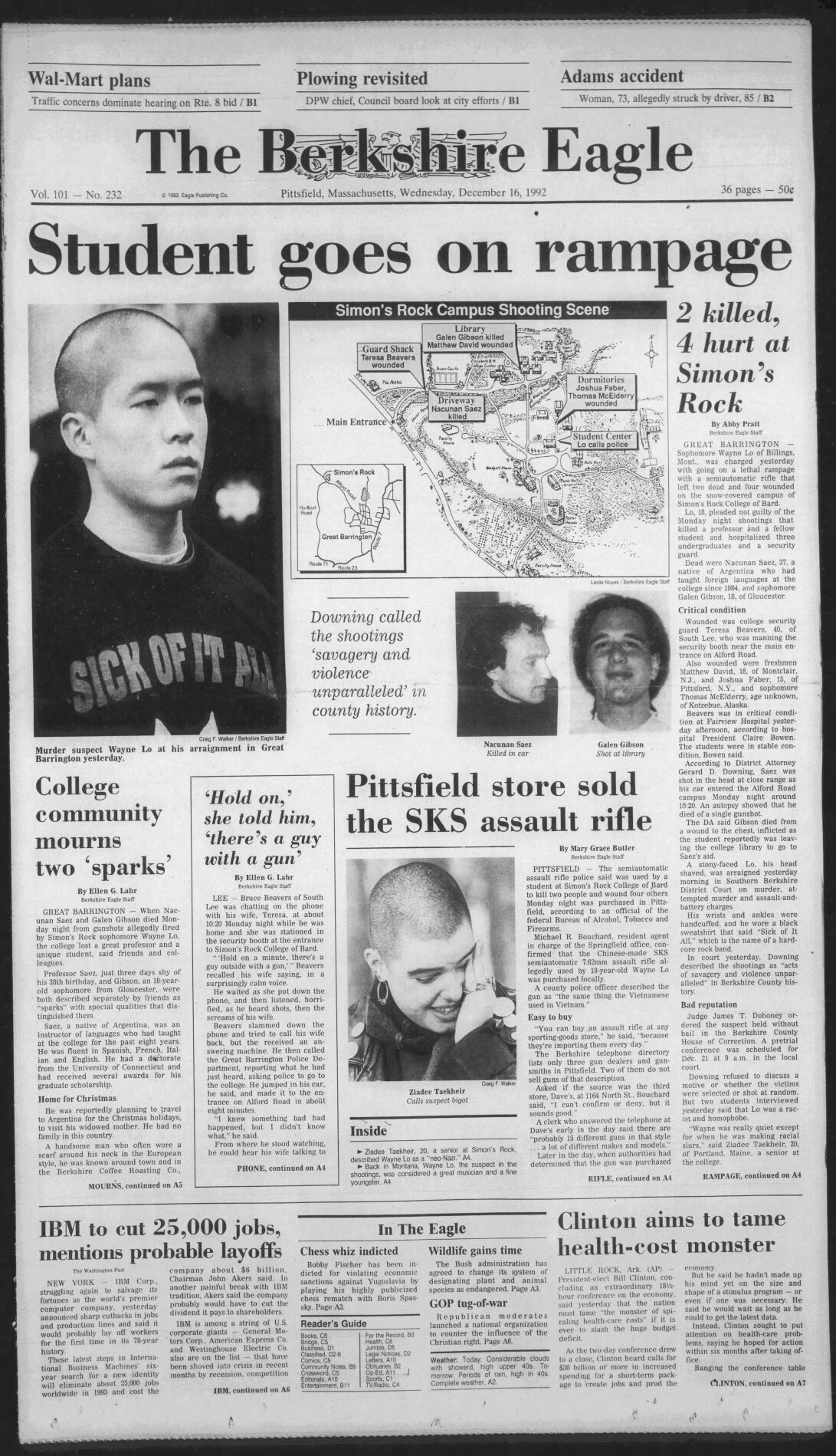 Wayne Lo, the shooter in 1992 Simon’s Rock killings, may be eligible for parole after landmark ...