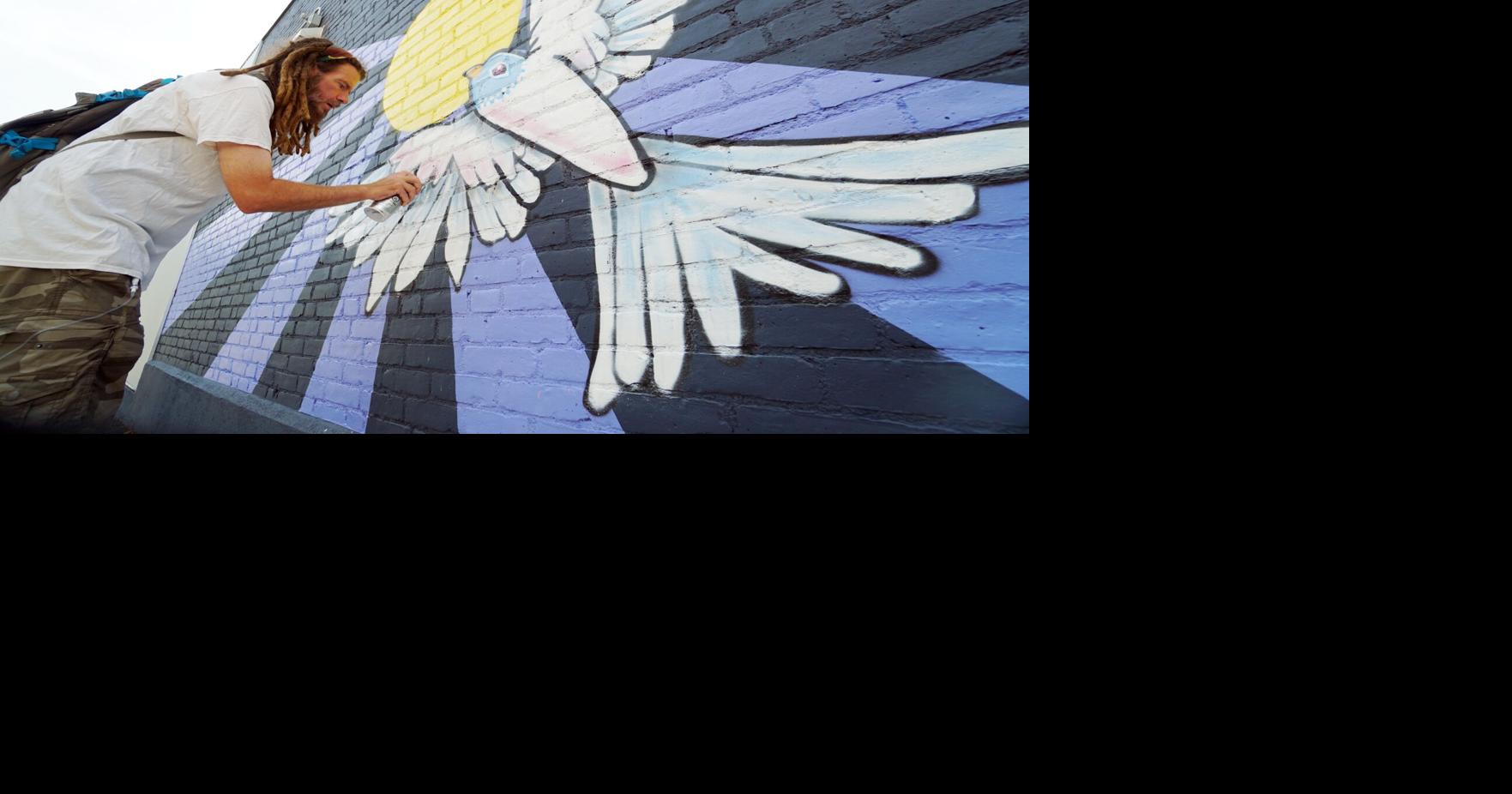 Photos: Artist Mike Carty paints Linden Street mural in Pittsfield ...