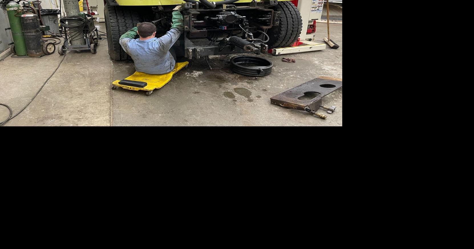 Mechanics Working to Repair WSDOT Snowplows That Were Struck Earlier ...