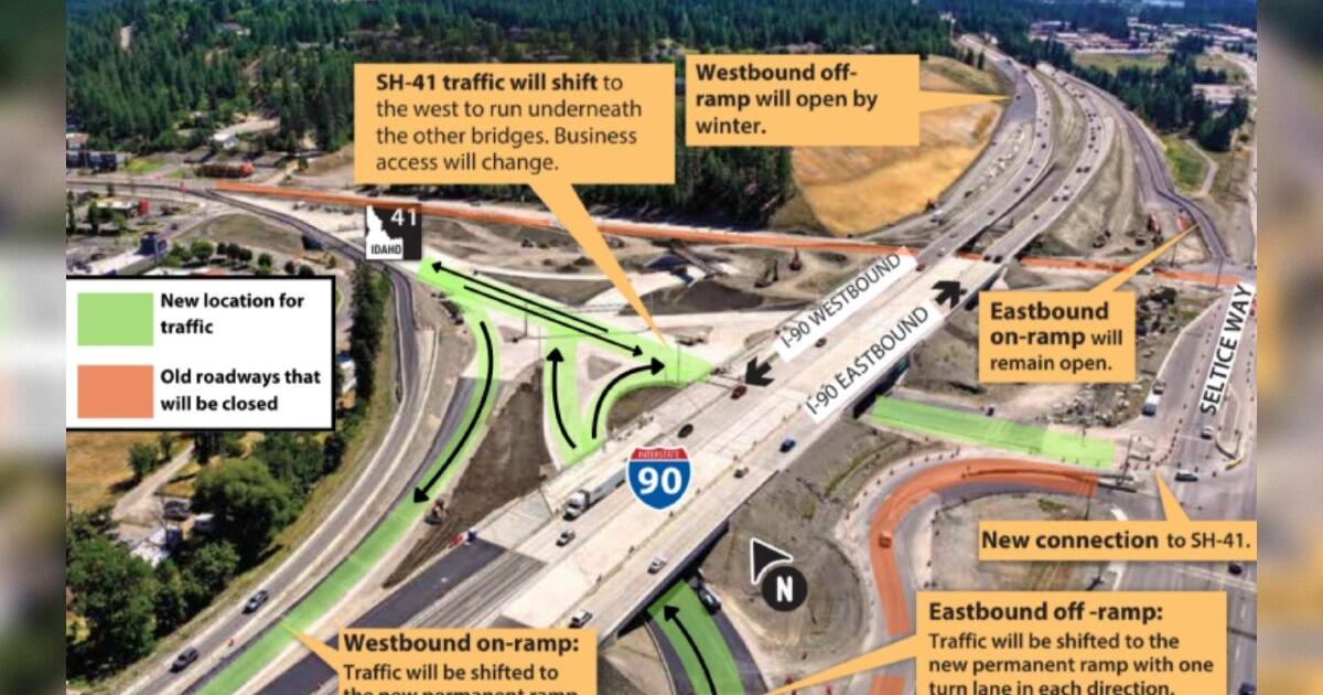 I-90 westbound off-ramp reopening Friday in Post Falls | Idaho ...
