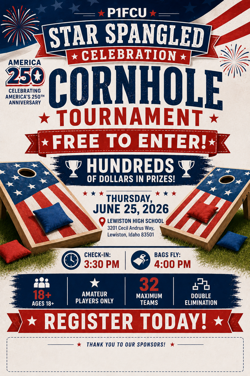 STAR SPANGLED CELEBRATION CORN HOLE TOURNAMENT 2026 | Calendar ...