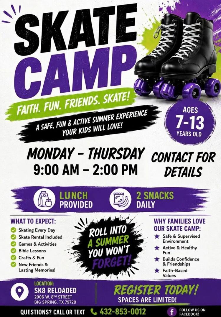 Big Spring’s SK8 Reloaded Launches Faith-Based Skate Camp for Local ...
