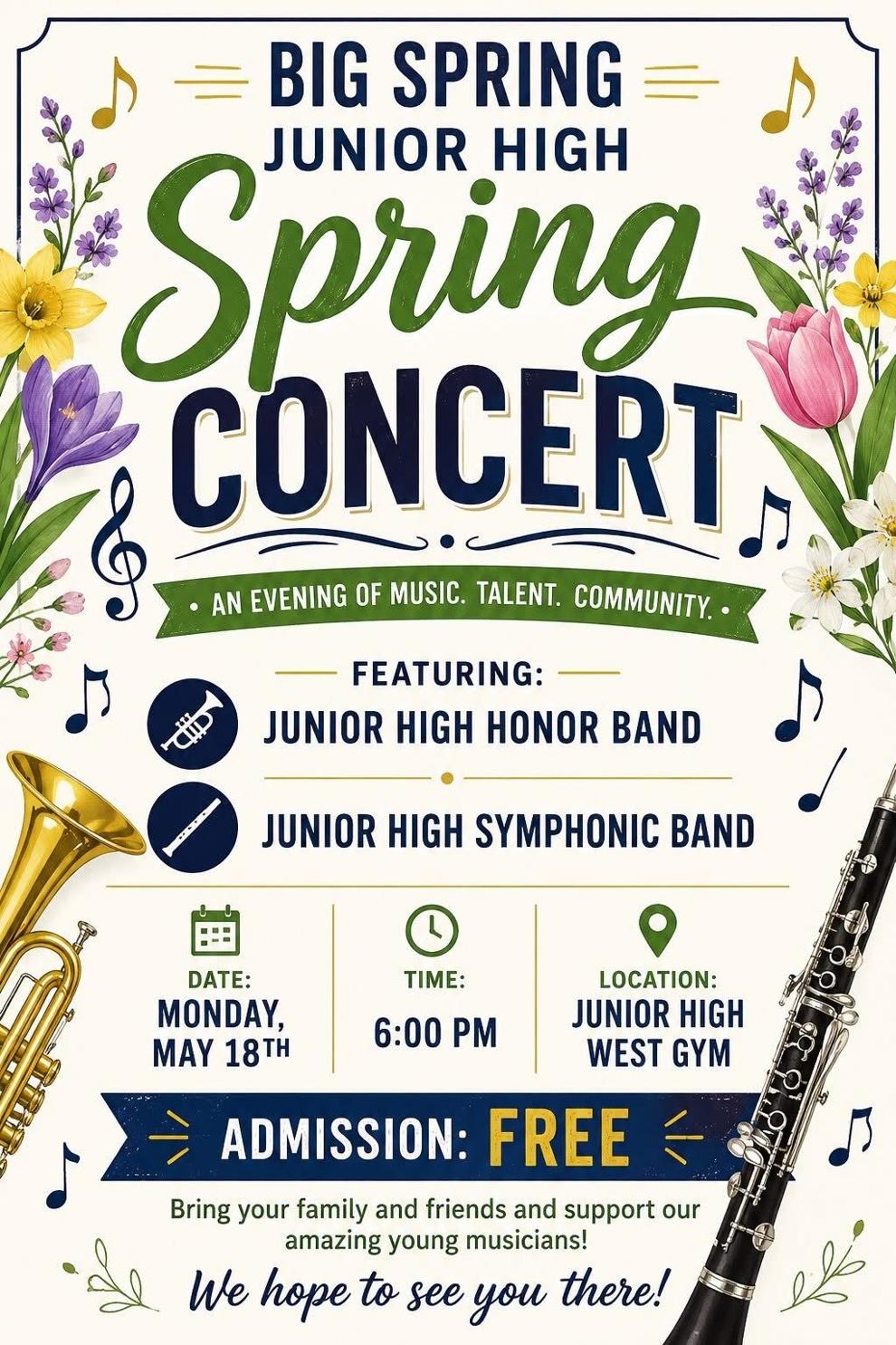 Big Spring Junior High to Host Free Spring Concert on May 18 | News ...