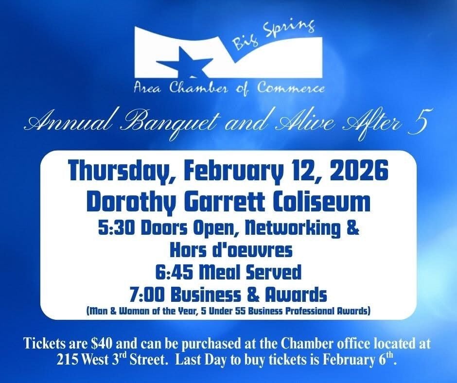 Big Spring Area Chamber of Commerce Announces Annual Banquet and Alive ...
