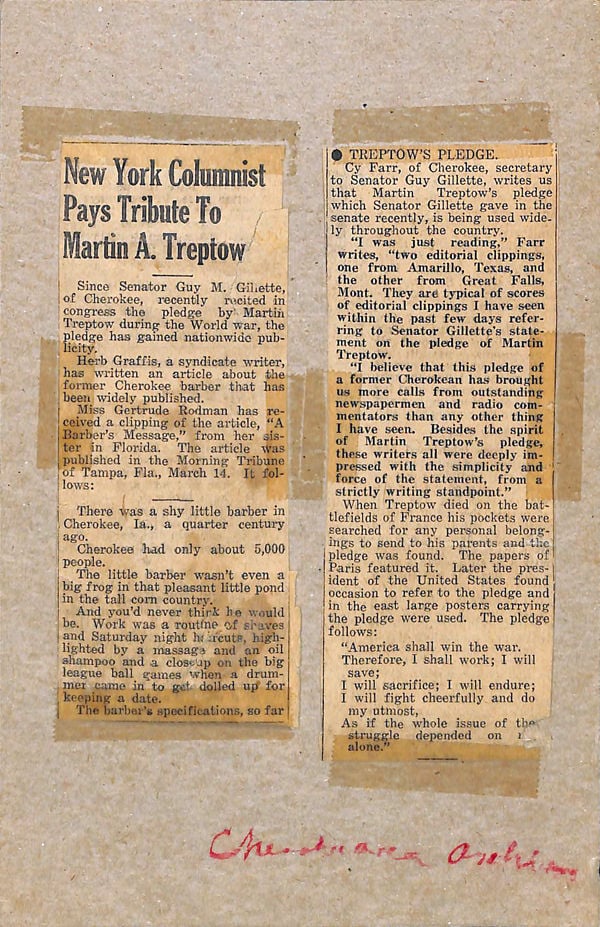 Private Martin A. Treptow Centennial Remembrance | Community News ...