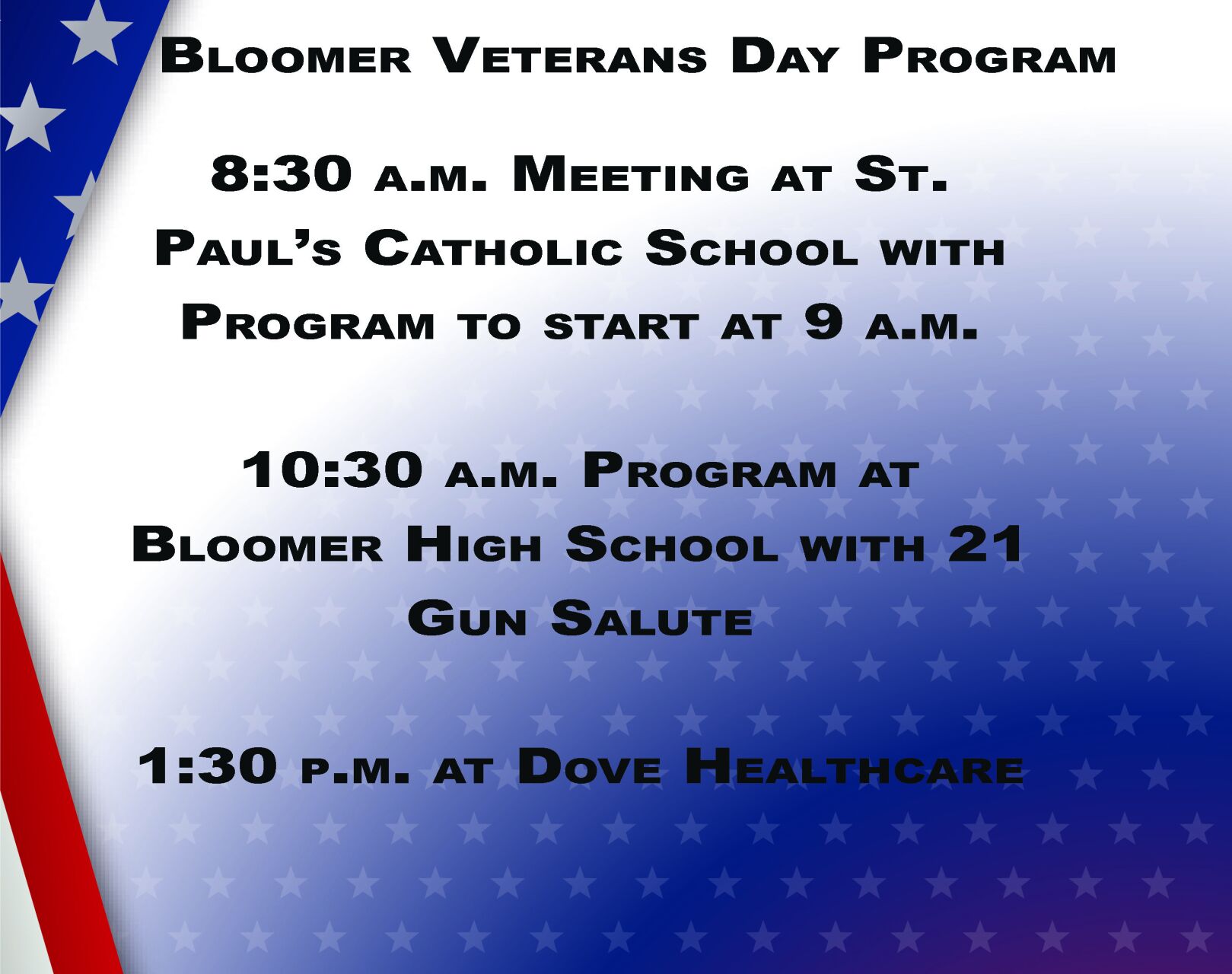 Bloomer Veterans Day Program | Free News & Features | bloomeradvance.com