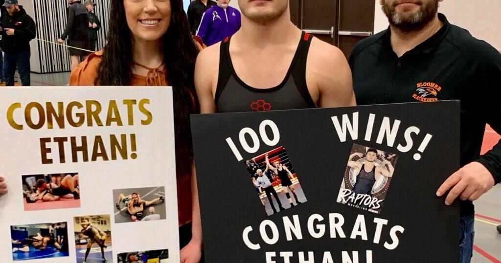 Rubenzer Achieves 100th Wrestling Win | Bloomer Blackhawks Sports ...