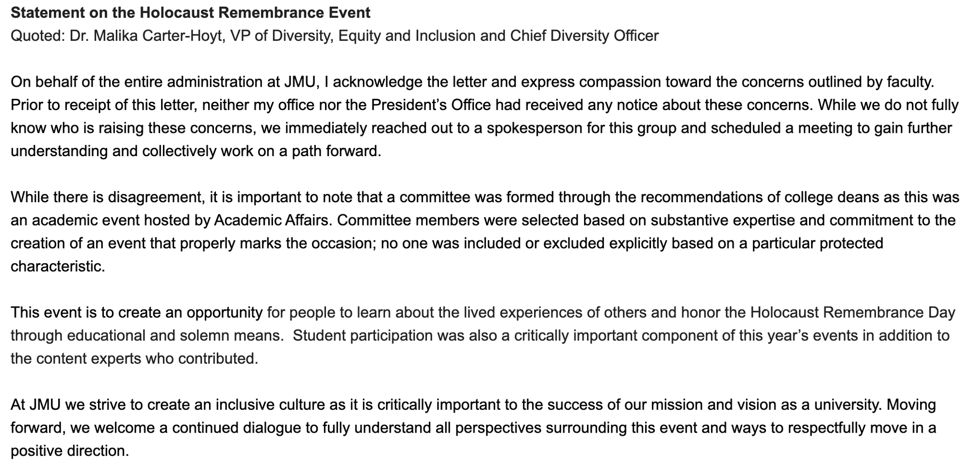 Jewish community members to boycott JMU’s Holocaust Remembrance event ...