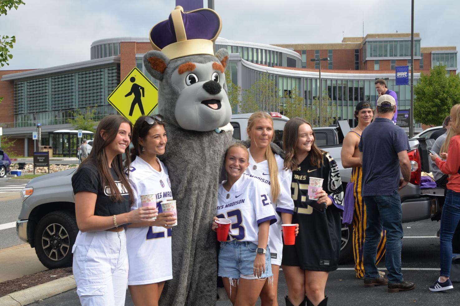 A day in the life of JMU’s mascot, Duke Dog, during a home football ...