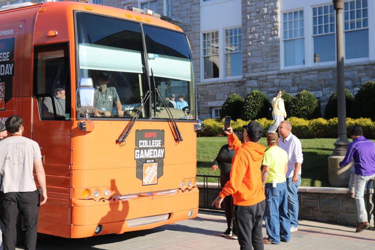 Thursday: Stage construction underway; arrival of College GameDay bus ...