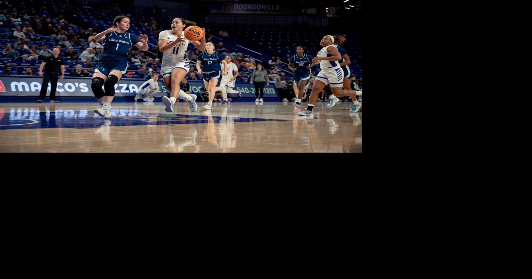 JMU women’s basketball sets AUBC record against Saint Peter’s in 73-32 ...
