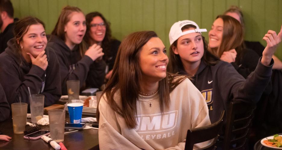 JMU volleyball celebrates NCAA tournament berth at watch party ...