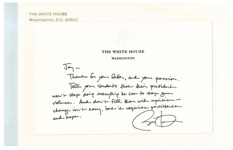 JMU professor receives handwritten letter from President Obama | Life ...