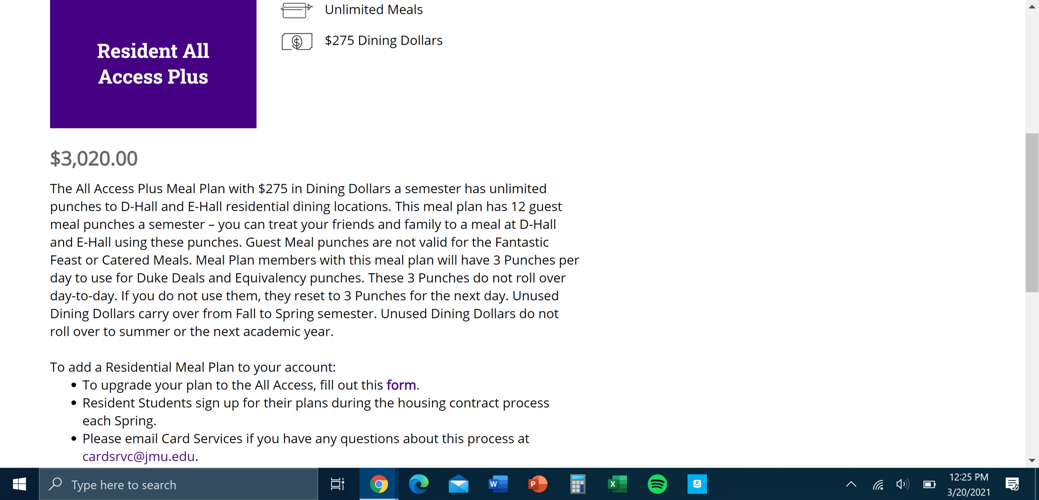 JMU Dining hikes meal plan prices as sales fall $18 million | Business ...