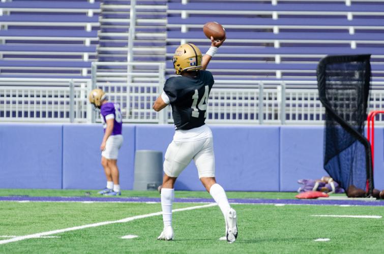 JMU football players shape up during spring football practice ...