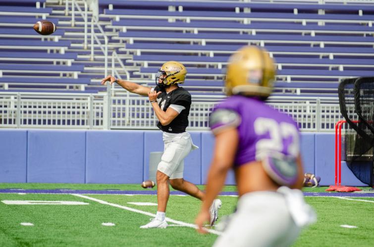 JMU football players shape up during spring football practice ...