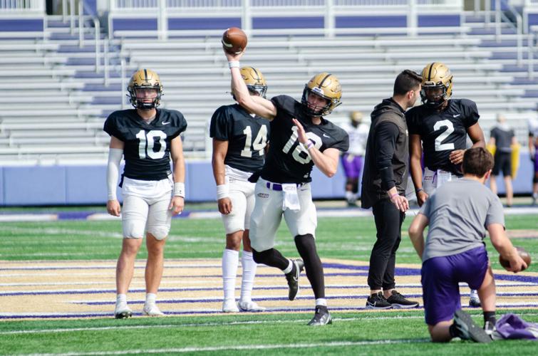 JMU football players shape up during spring football practice ...