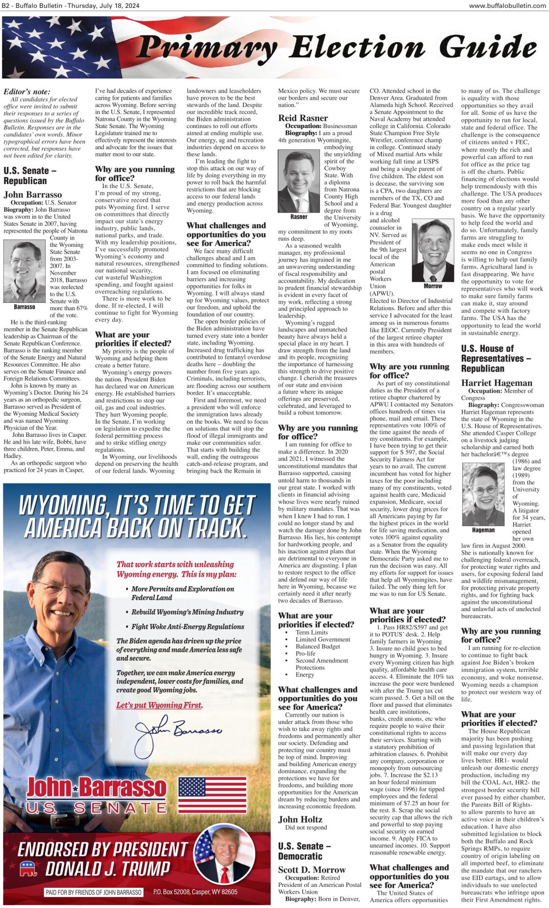 Primary Election Guide | | buffalobulletin.com