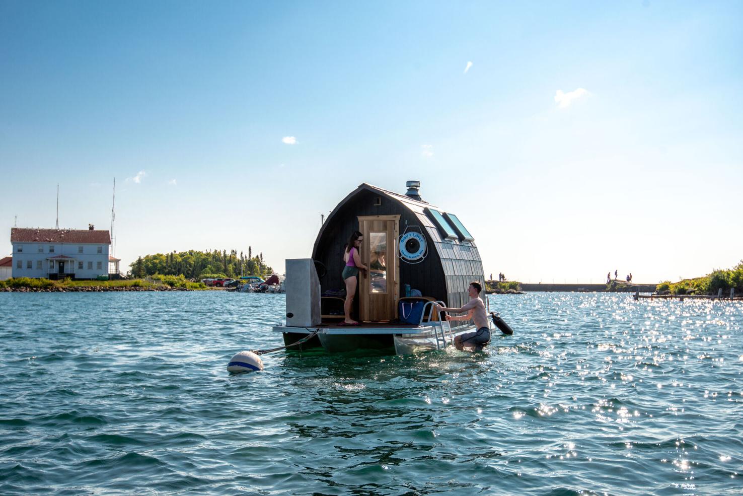 U.S. debut of floating sauna sails into Grand Marais | BusinessNorth ...