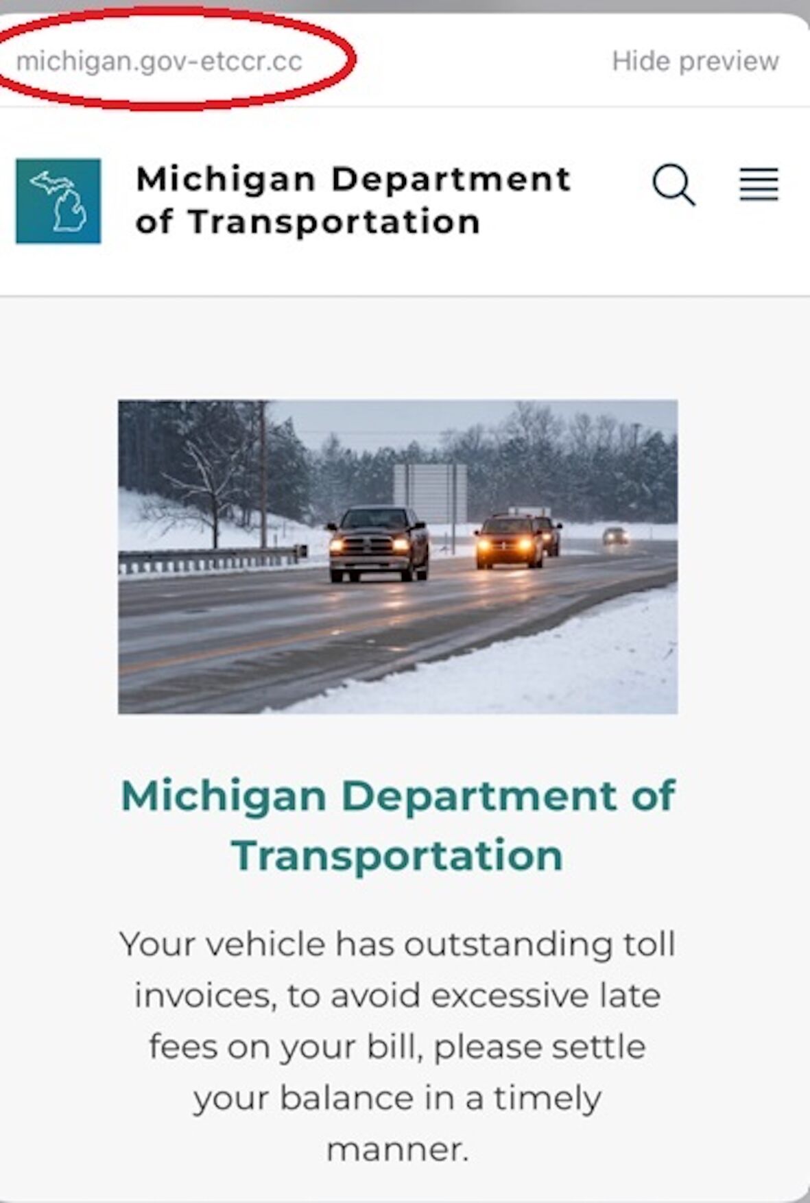 MDOT reminding MI drivers to avoid toll road scam | News | cadillacnews.com