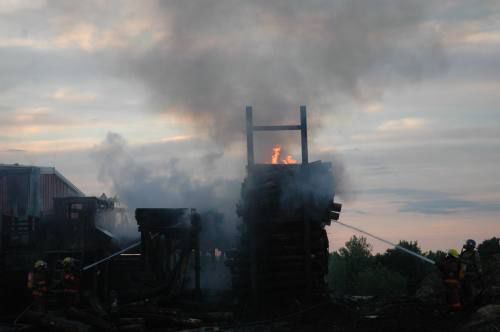 Logs catch fire at sawmill | Local News | cadillacnews.com