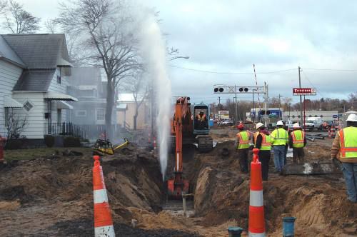 Water line broken during construction work | Local News | cadillacnews.com