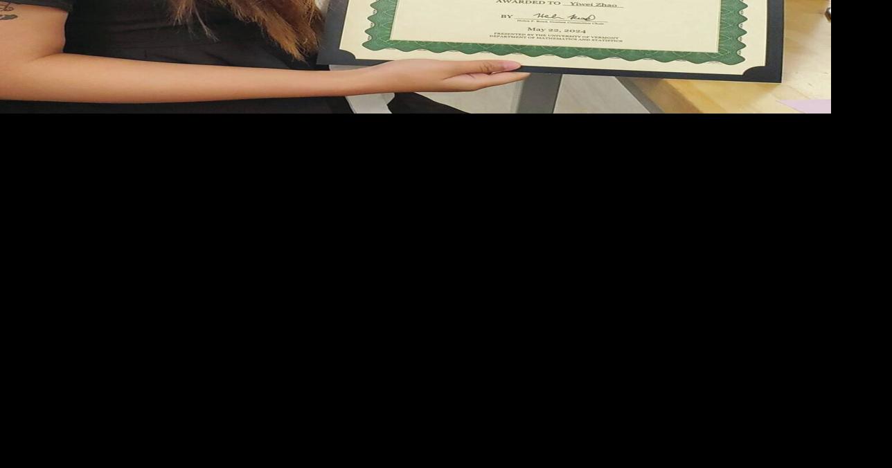 Yiwei Zhao Wins Vermont High School Regional Prize In Mathematics ...