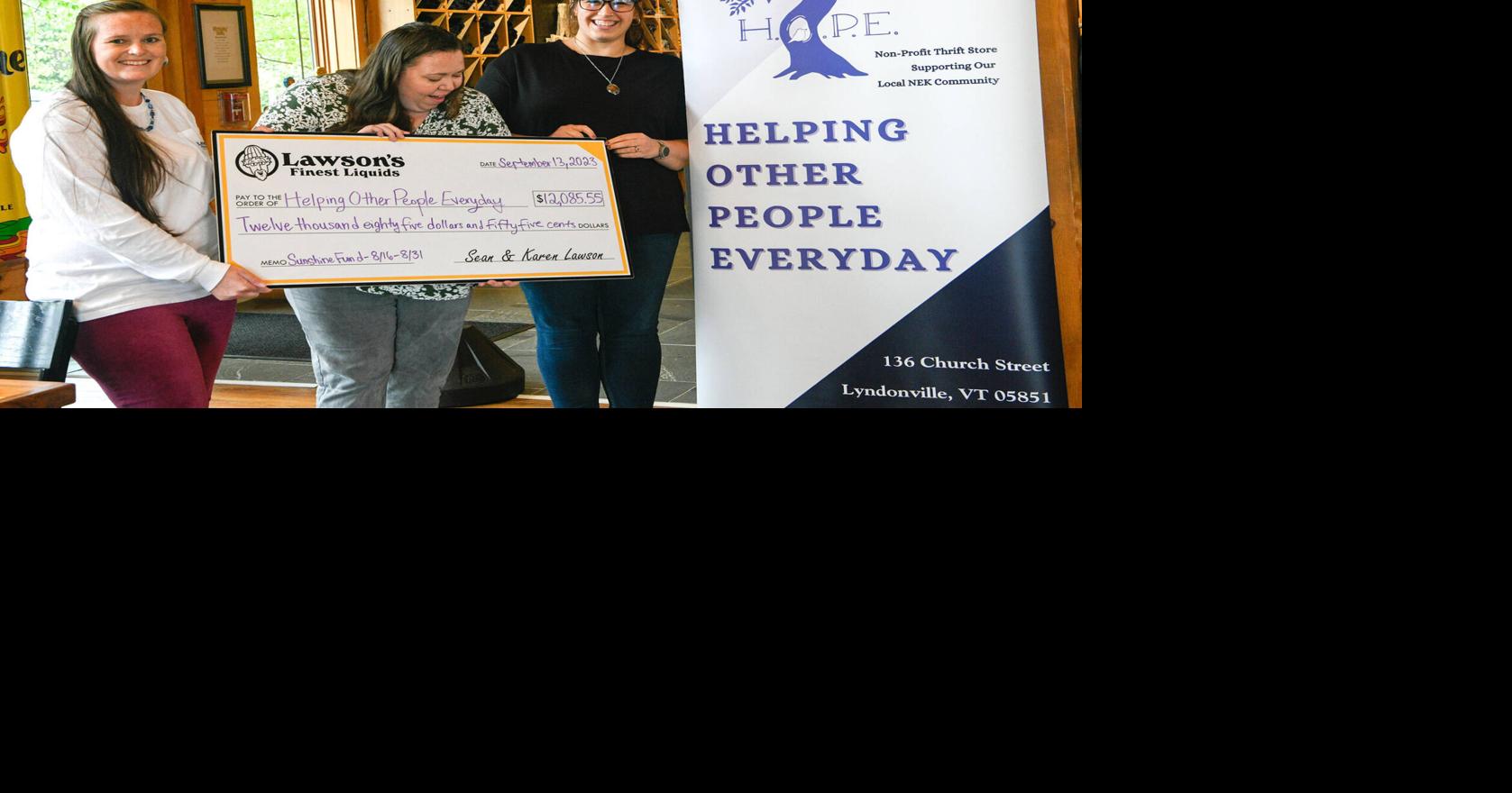 Sunshine Fund Benefits H.O.P.E. With $12,000 Donation | Local News ...
