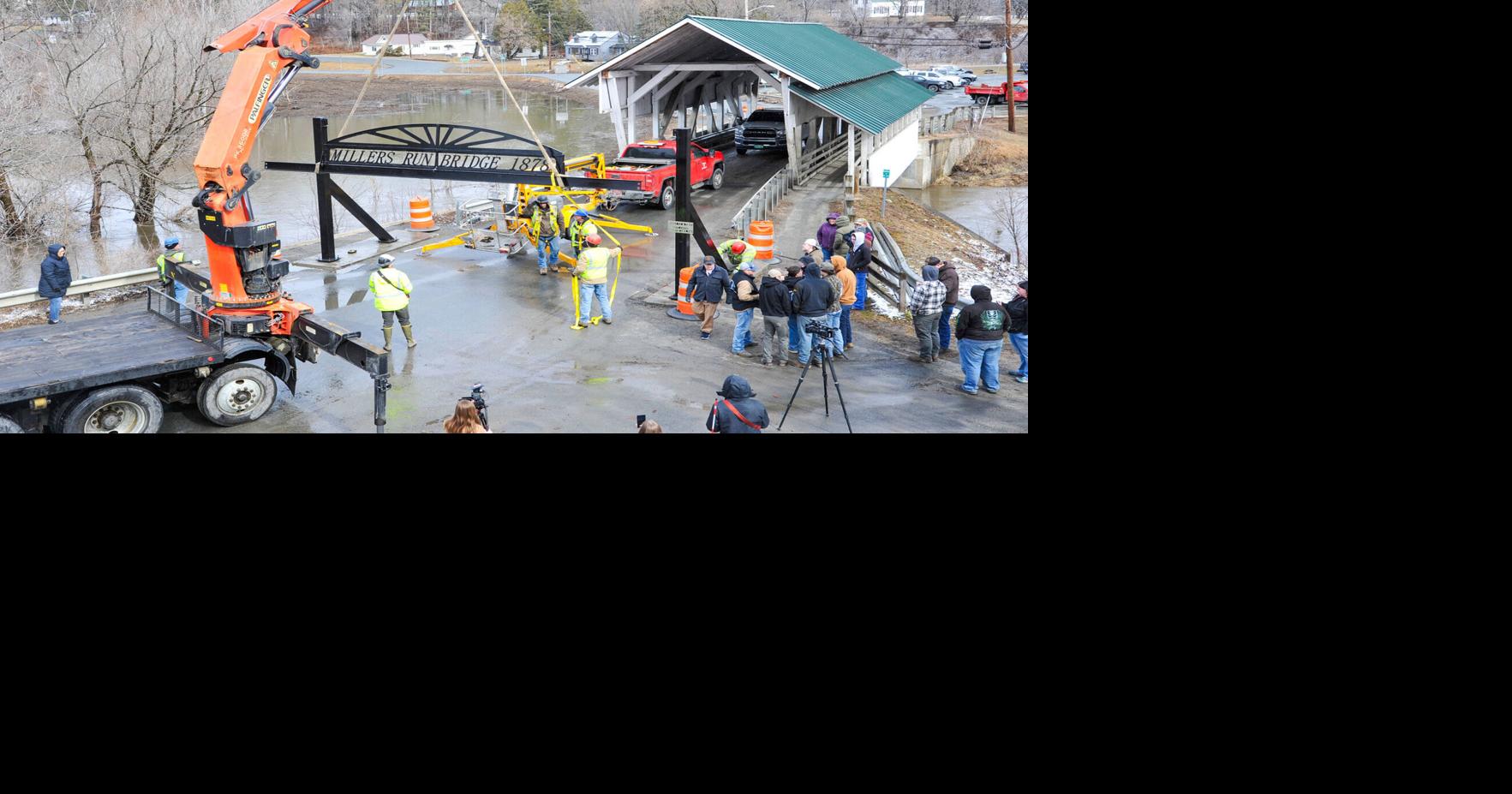 Bridge Barriers Positioned To Protect Miller’s Run Covered Bridge ...
