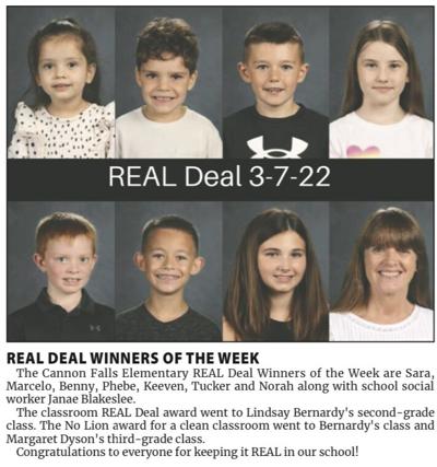 REAL Deal Winners of the Week | Local News | cannonfallsbeacon.com