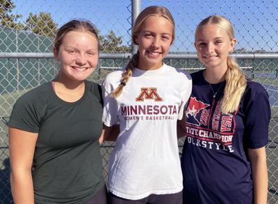 Girls tennis players Josie Sjoquist, Sophia Nerison, Livia Tennessen ...