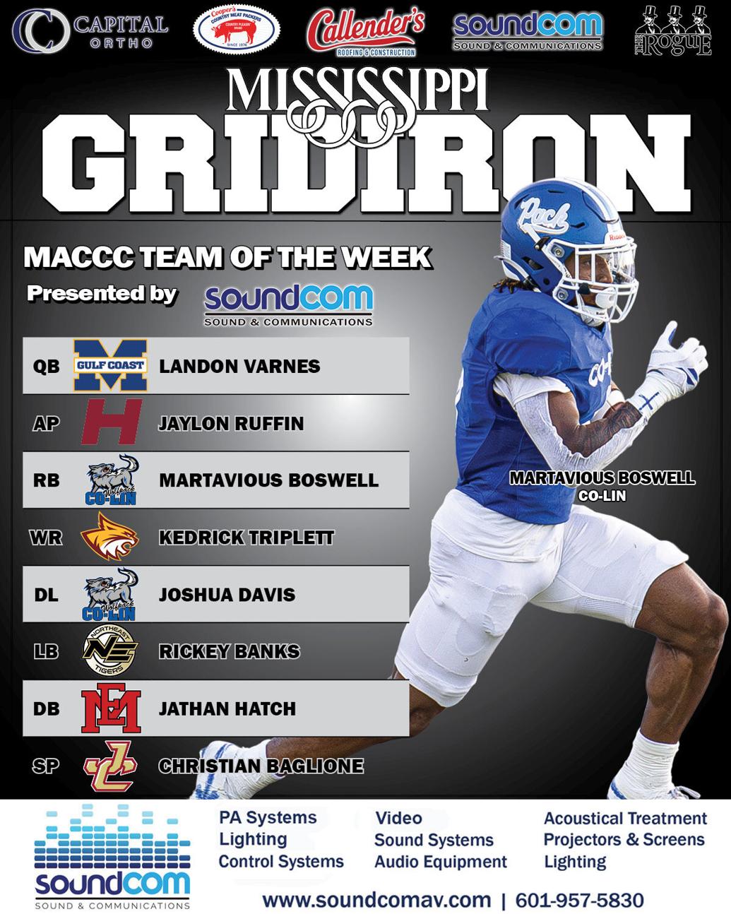 MACCC Team of the Week - Week 2 | MSGRIDIRON | capitalsportsms.com
