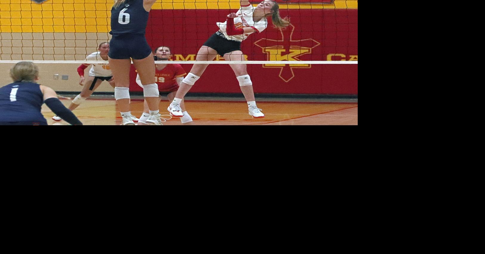 Mariah Heuton spikes a ball against Des Moines Christian | Sports ...