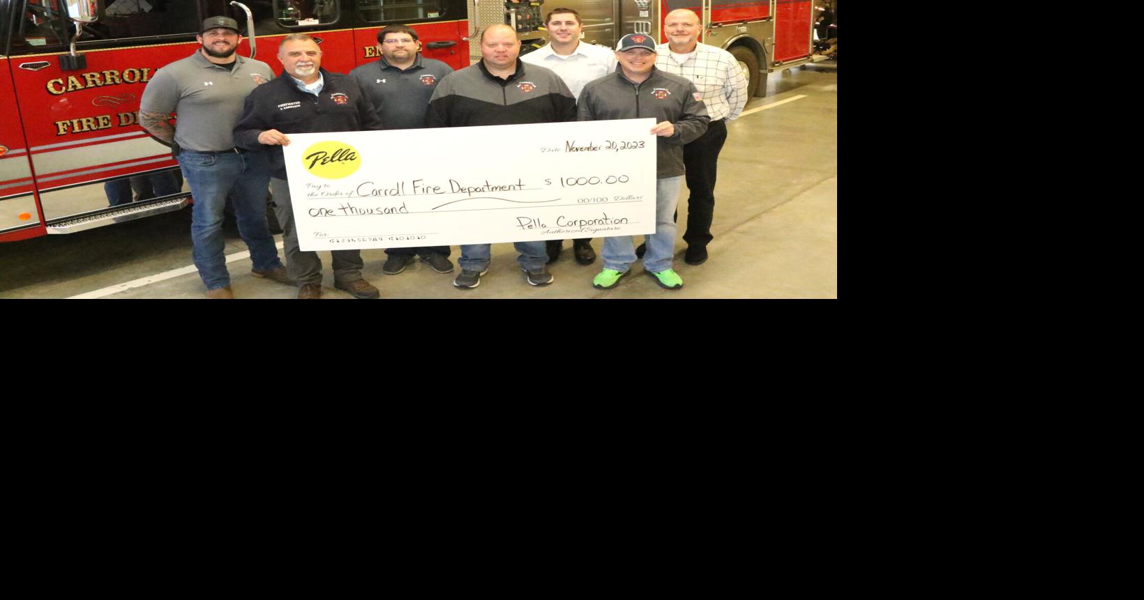 Pella Corp. donates to Carroll Police, Fire Departments | News ...