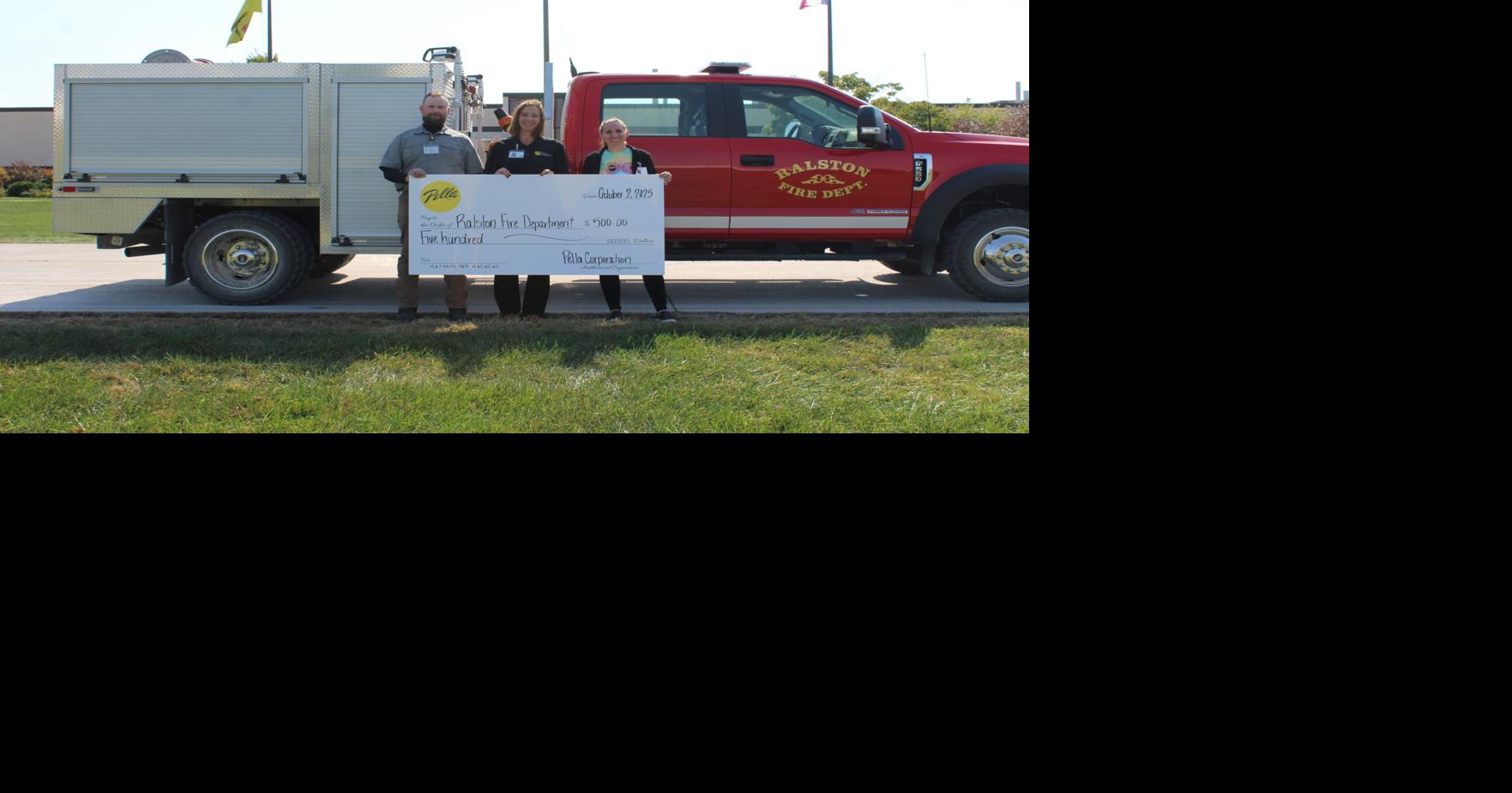 Pella Corporation donates $500 to Ralston Fire Department ...