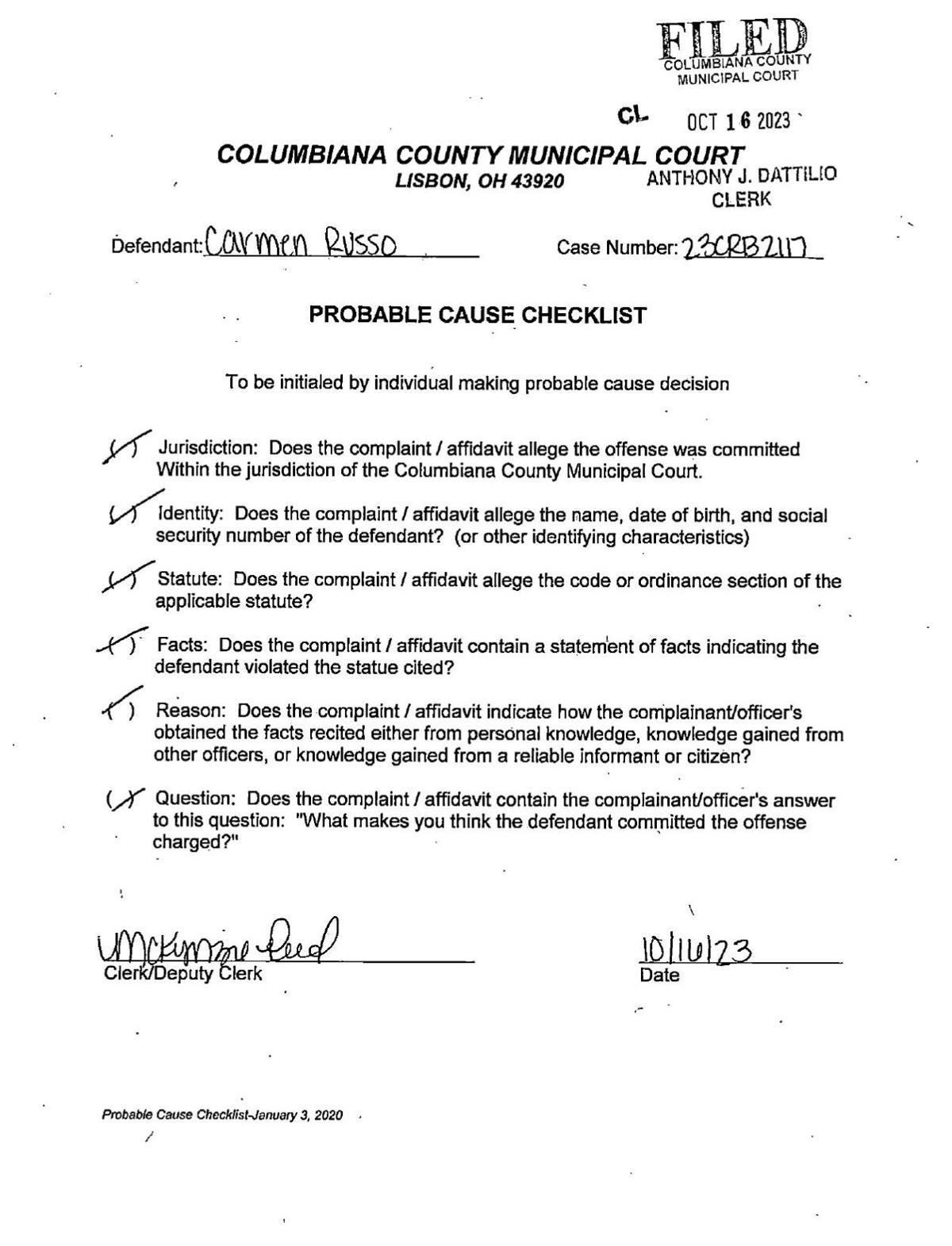 Probable cause checklist | | chagrinvalleytoday.com