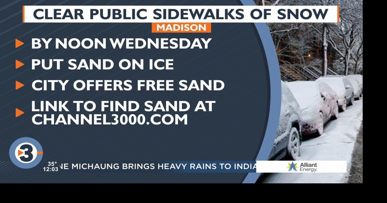 Madison residents asked to clear snow from sidewalks by noon Wednesday ...