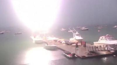 Shocking moment as lightning strikes boat in Boston | Lifestyle ...