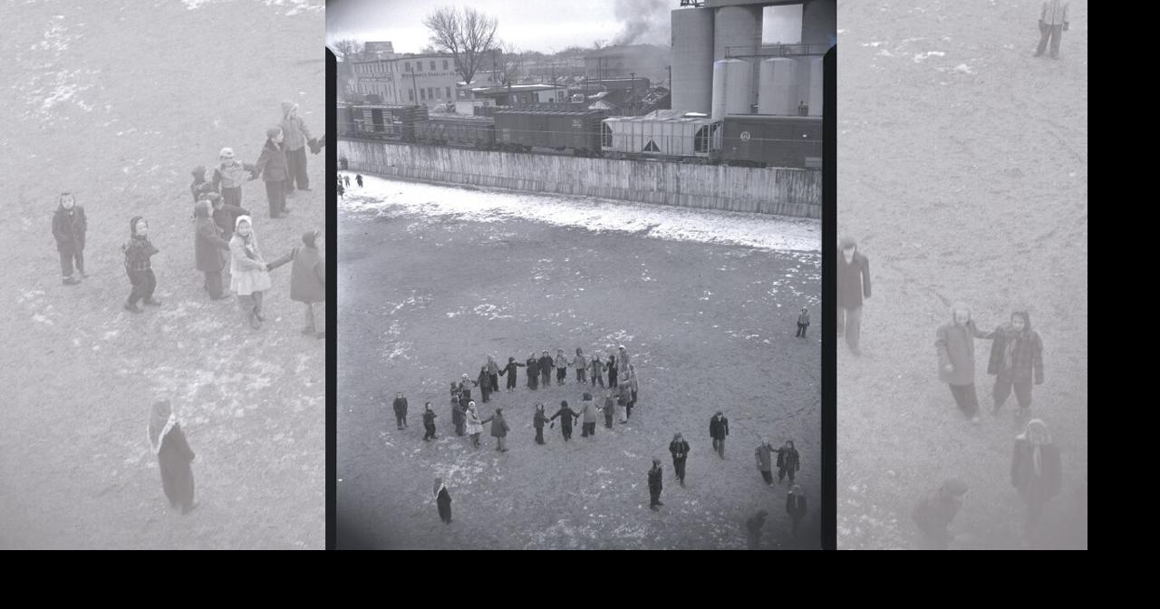 This photograph from 76 years ago captures a playground on toxic land ...