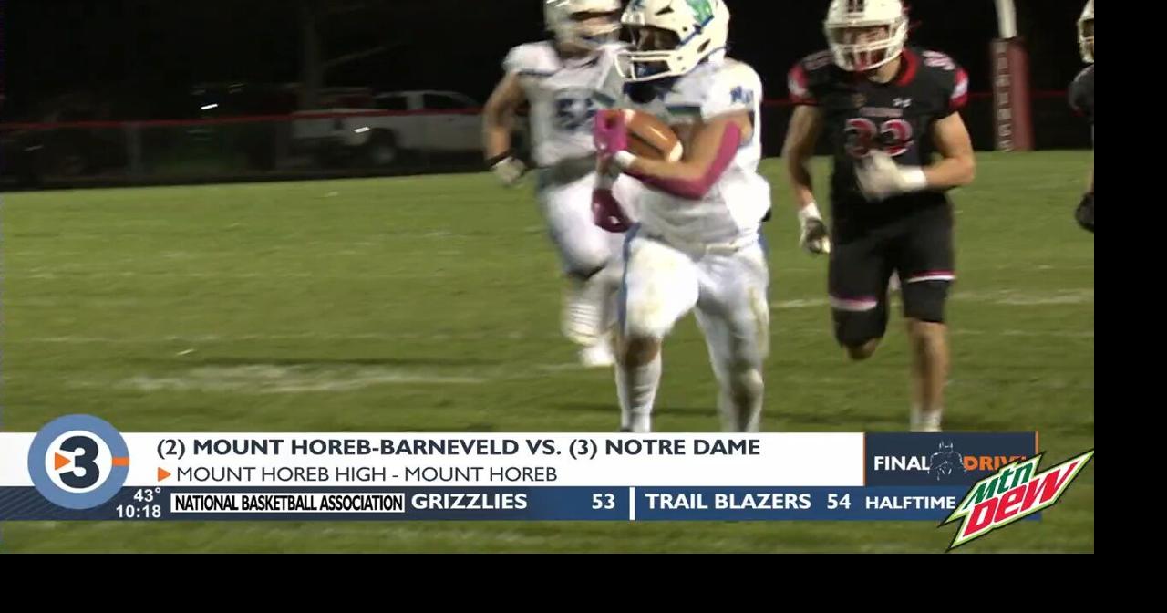 The Final Drive: Notre Dame ends Mount Horeb-Barneveld's playoffs hopes | Video | channel3000.com