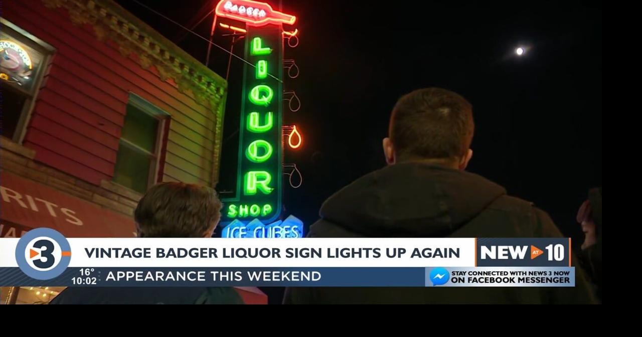 ‘It’s timeless’: Vintage neon Badger Liquor Shop sign glows over State ...
