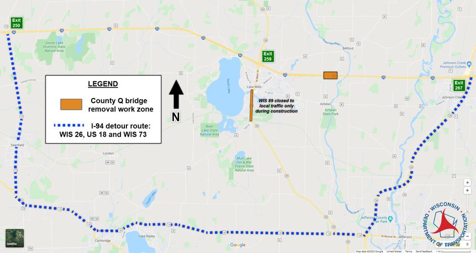 Overnight closure, detour of Interstate 94 near Lake Mills | Local News ...