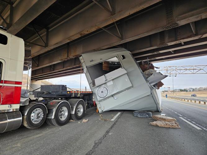 Truck gets stuck under bridge on Colorado interstate | National and ...