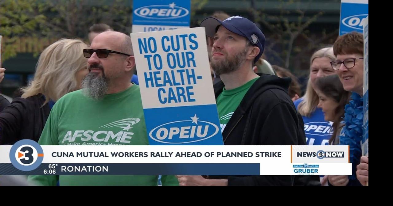 CUNA Mutual Group employees rally ahead of planned strike | Video ...
