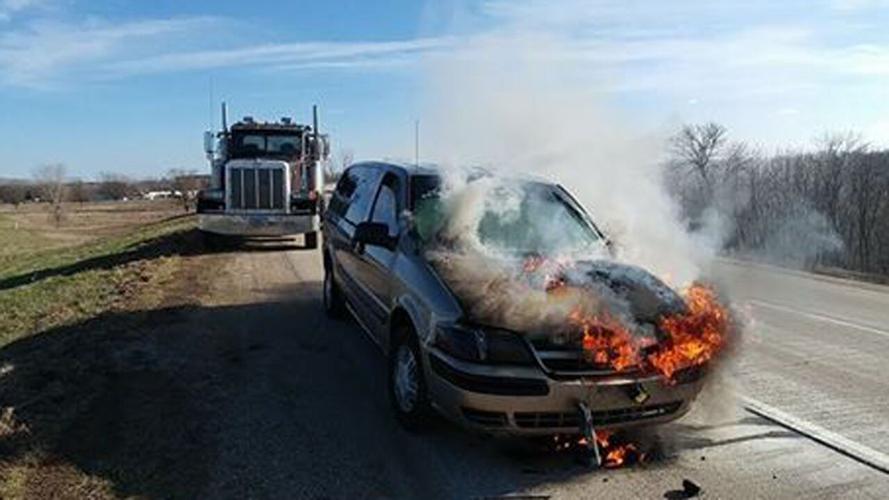 Crew fights roadside minivan fire on Beltline | Local News ...