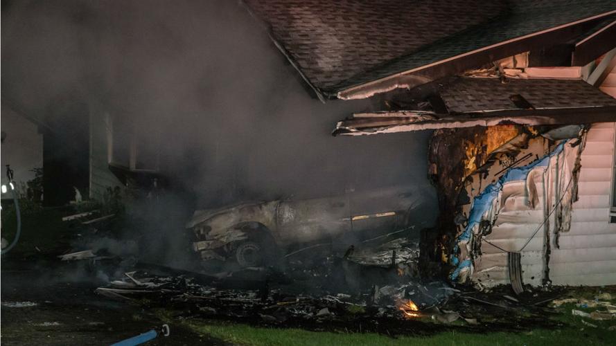 PHOTOS: Car crash in Town of Beloit totals house | News | channel3000.com