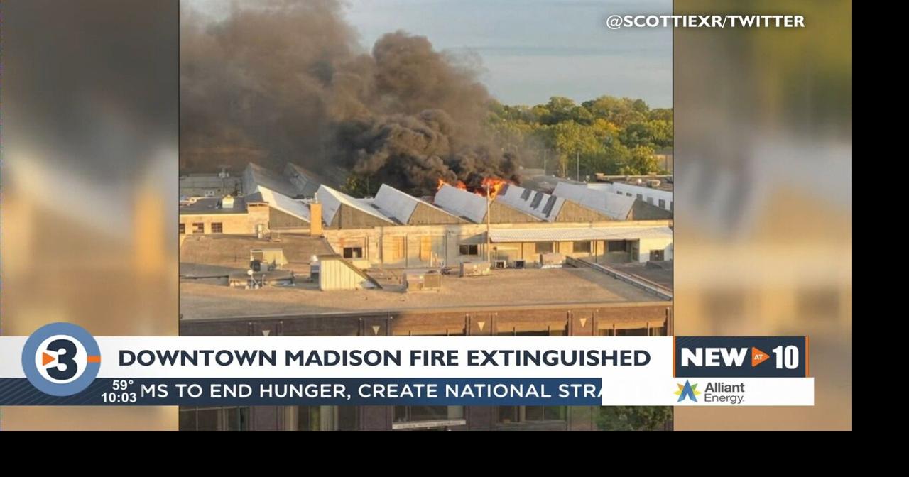 Firefighters extinguish fire on roof of downtown Madison building ...