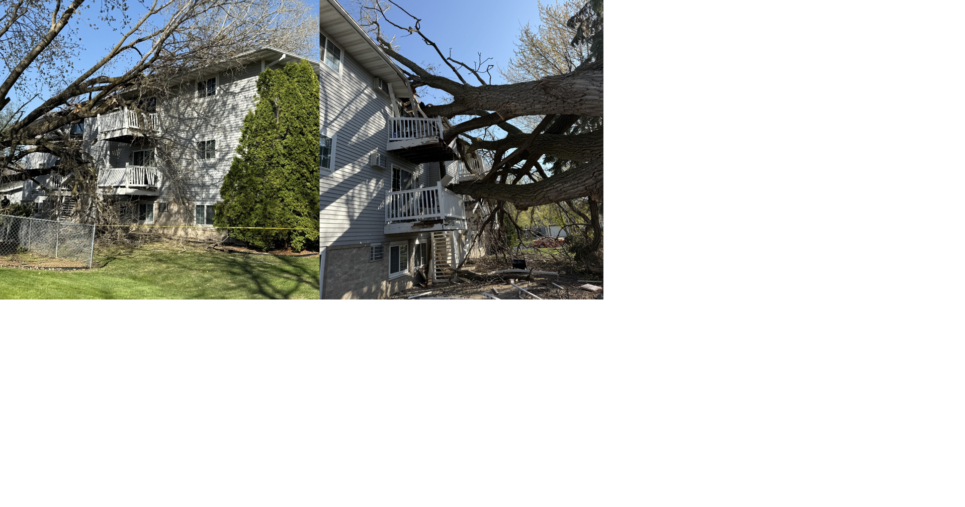 Fallen tree damages Fort Atkinson apartment complex, 2 units deemed ...