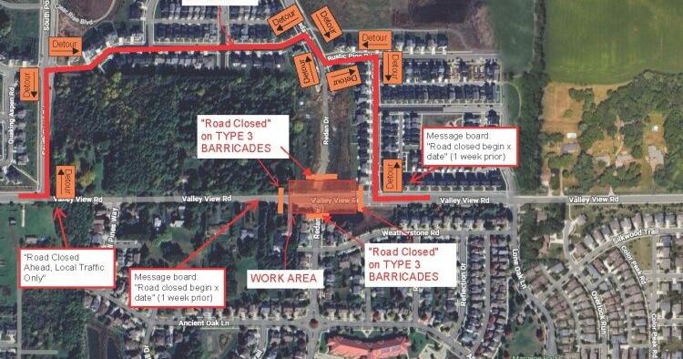 Section of Valley View Road in Madison to close next week for ...