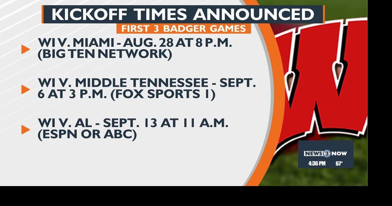 Kickoff times announced for first 3 Badger football games | News ...